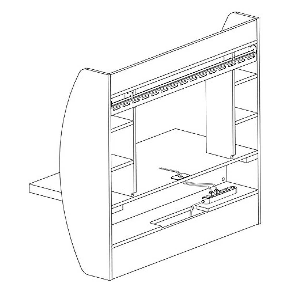 Prepac Floating Desk with Storage, White