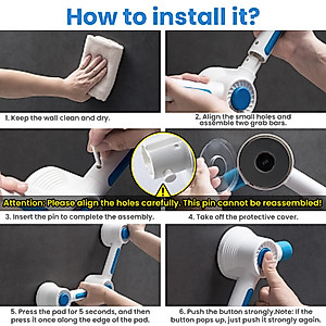 LEVERLOC Shower Safety Grab Bar Super Strong Adhesive L-Shape Handle Rail for Elderly Seniors Handicap Bathroom Bathtub Toilet Shower Balance Assist Grip Strong Suction Hold Up to 350 LBS Drill-Free