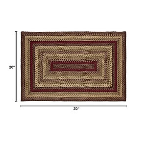 IHF Home Decor Cinnamon Braided Rug 20"x30" Rectangle Accent Floor Carpet Natural Jute Material Doormat | Wine, Natural and Brown Enhance with Woven Collection (20"x30" Rectangle, Cinnamon)