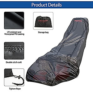 Eventronic Lawn Mower Cover, Heavy Duty 420D Marine Grade Fabric, Waterproof Push Mower Cover, Universal Lawn Mower Cover with Drawstring & Cover Storage Bag