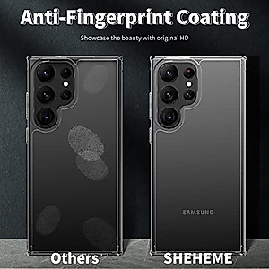 sheheme [5 in 1 for Samsung Galaxy S23 Ultra Case,with 2 HD Screen Protector & 2 Camera Lens Protector,Shockproof Slim Clear Cover,Anti-Scratches & Install Kit for S23 Ultra 5G