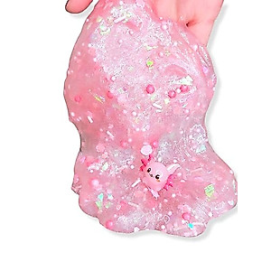 Pinky The Axolotl Handmade Clear Pigment Slime 4oz-Hoshimi Slimes