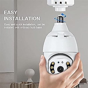 KOWVOWZ 2PCS 2.4GHz & 5GHz Wireless WiFi Light Bulb1080P Security Camera Wireless Outdoor, 360° Indoor Light Socket Security Cameras for Home Security with 2-Way Audio, Smart Motion Detection (2PCS)