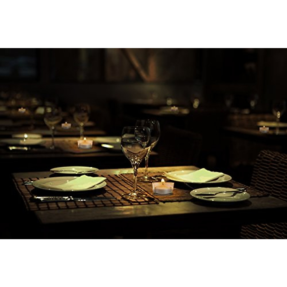 Mini Tea Light Candles - 50 Bulk Pack - White Unscented Travel, Centerpiece, Decorative Candle - 1 Hour Burn Time - Pressed Wax