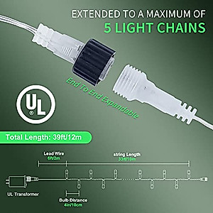 oopswow 100 LED 33FT Fairy String Lights,Christmas Lights with 8 Lighting Modes,Mini String Lights Plug in for Indoor Outdoor Christmas Tree Garden Wedding Party Decoration-Green