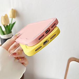 Caseative for iPhone Xr Case, Solid Color Curly Wave Frame Soft Compatible with iPhone Case (Yellow,iPhone Xr)