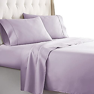 HC COLLECTION 1800 Series Bedding Sheets & Pillowcases Bed Linen Set with 16 inch Deep Pockets, Queen, Lavender