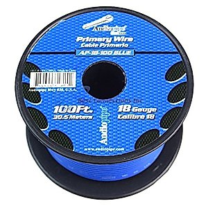 Audiopipe 18 Gauge 100 Feet Primary/Remote Wire - Blue