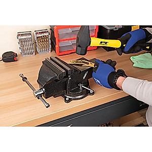 Performance Tool MV8 Hammer Tough Powder Coating, 360 Degree Swivel 8-Inch Bench Vise (7-Inch Jaw Opening, 3-Inch Throat Depth)