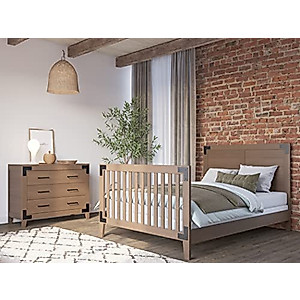 Child Craft Lucas 2-Piece Nursery Set with 4-in-1 Convertible Crib and 3 Drawer Dresser, Rustic, Modern Farmhouse (Dusty Heather)
