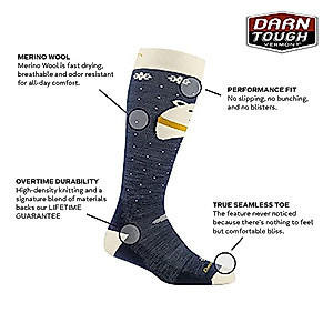 Darn Tough 1891-C-9003-04 Polar Bear OTC Midweight with Cushion Blue Medium