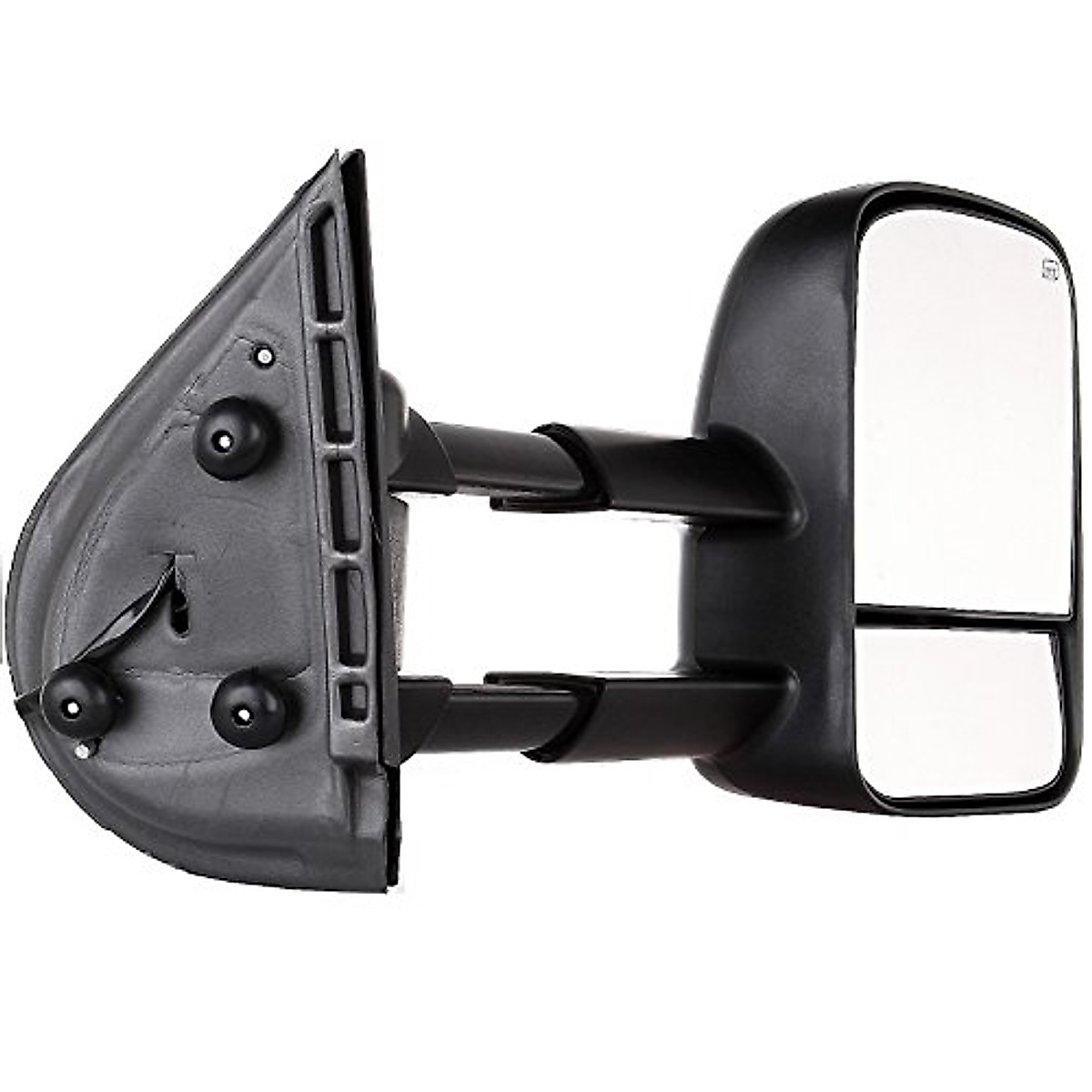 QUALINSIST Tow Mirrors Fit for 2008-13 for Chevy Silverado/Sierra 1500 Towing Mirrors With Power Adjusted Heated Without Turn Signal Light Black Housing 2PCS LH and RH Side