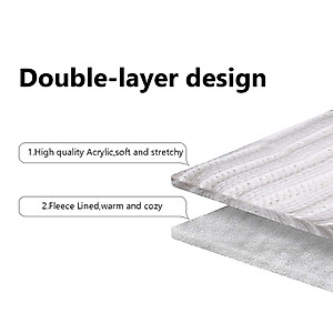 LCZTN Women Pom Beanie Hat Scarf Set Girls Cute Winter Ski Hat Slouchy Knit Skull Cap with Fleece Lined