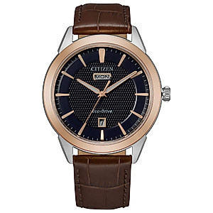 Citizen Men's Eco-Drive Brown Leather Strap Watch | 40mm | AW0096-06L