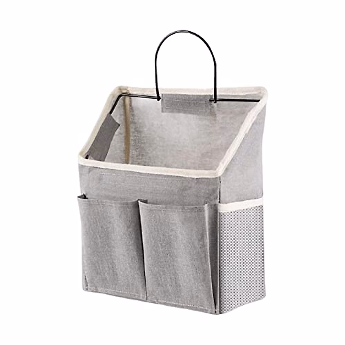 Canvas Door Closet Hanging Storage Basket Bag Pouch for Jewelry,Chargers,Mail,Keys,etc Wide Application Multiple Functions Durable, Grey