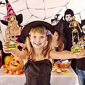 6 Halloween Best Costume Skeleton Trophy, Halloween Skull Party Favor Prizes, Halloween Party Supplies Gold Bones Game Awards, Costume Contest Event Trophy, School Classroom Rewards for Kids Age 3+