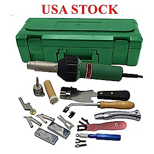 110V Hot Air Gun Welding Torch 1600W Heat Gun Plastic Welder Roofing Welder Kits (full set heat gun)