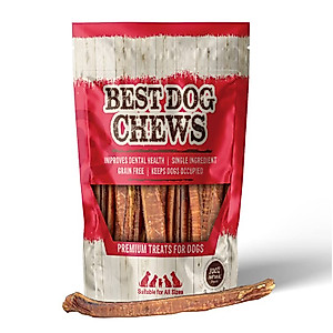Best Dog Chews Bully Sticks Standard Size -100% All Natural for Dogs Grain and Rawhide Free Beef Chews, Grass-Fed Promotes Joint & Dental Health for All Breed Sizes Dogs and Puppies 12 inch (6 Count)