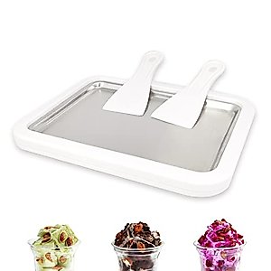 Instant Ice Cream Maker, Rolled Ice Cream Maker, Instant Gelato Pan/Roll, Homemade DIY Ice Cream for Fun Parent-Child Activities for Families White