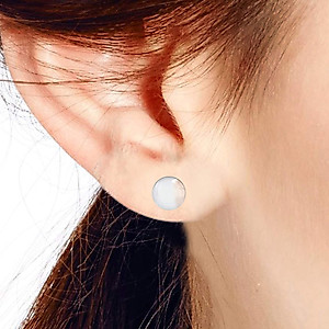 AeraVida Classic Sophisticated 8 mm Fashion Crystal Round-Ball .925 Sterling Silver Post Earrings