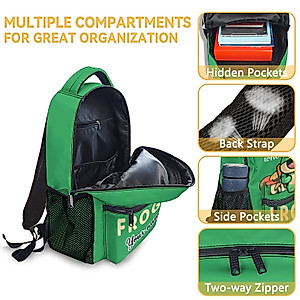 CUNEXTTIME Custom Frog Backpack with Lunch Box And Pencil Case, Set of 3 Cute Bookbag for Girls Boys, Lightweight Large Capacity School Bag