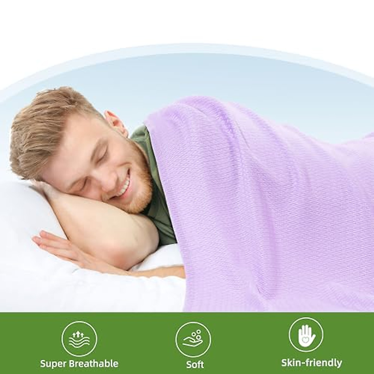 PiccoCasa Cooling Blanket All Seasons Breathable for Hot Sleepers, Soft and Lightweight for Bed, Sofa Thin Blanket Summer Keep Cool Full 79"x90" Lavender