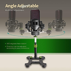 Tbrand LanParte Square Professional Condenser Microphone with Adjustable Anti-Vibration Bracket for Voice Recording Podcasting YouTube Karaoke Gaming Instruments Live Stream