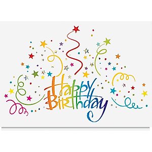 The Gallery Collection, 25 Personalized Birthday Cards with Foil-Lined Envelopes (Birthday Burst), For Business or Consumer