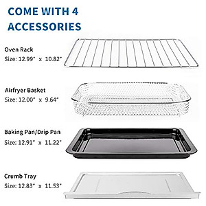 Schloß Air Fryer, 24Qt Toaster Oven, Multifunctional Convection Airfryer, Rotisserie & Dehydrator, 7 Presets Fry, Roast, Broil, Bake, Dehydrate, Reheat, Cooking Accessories Included, 1700W