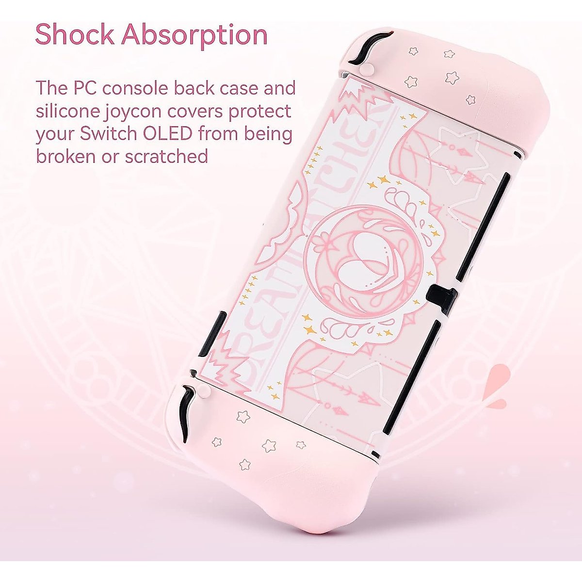 GeekShare Protective Case Compatible with Nintendo Switch OLED Console - Slim Cover Case with Ergonomic Design for Switch Model- Star Wings (For OLED Model)