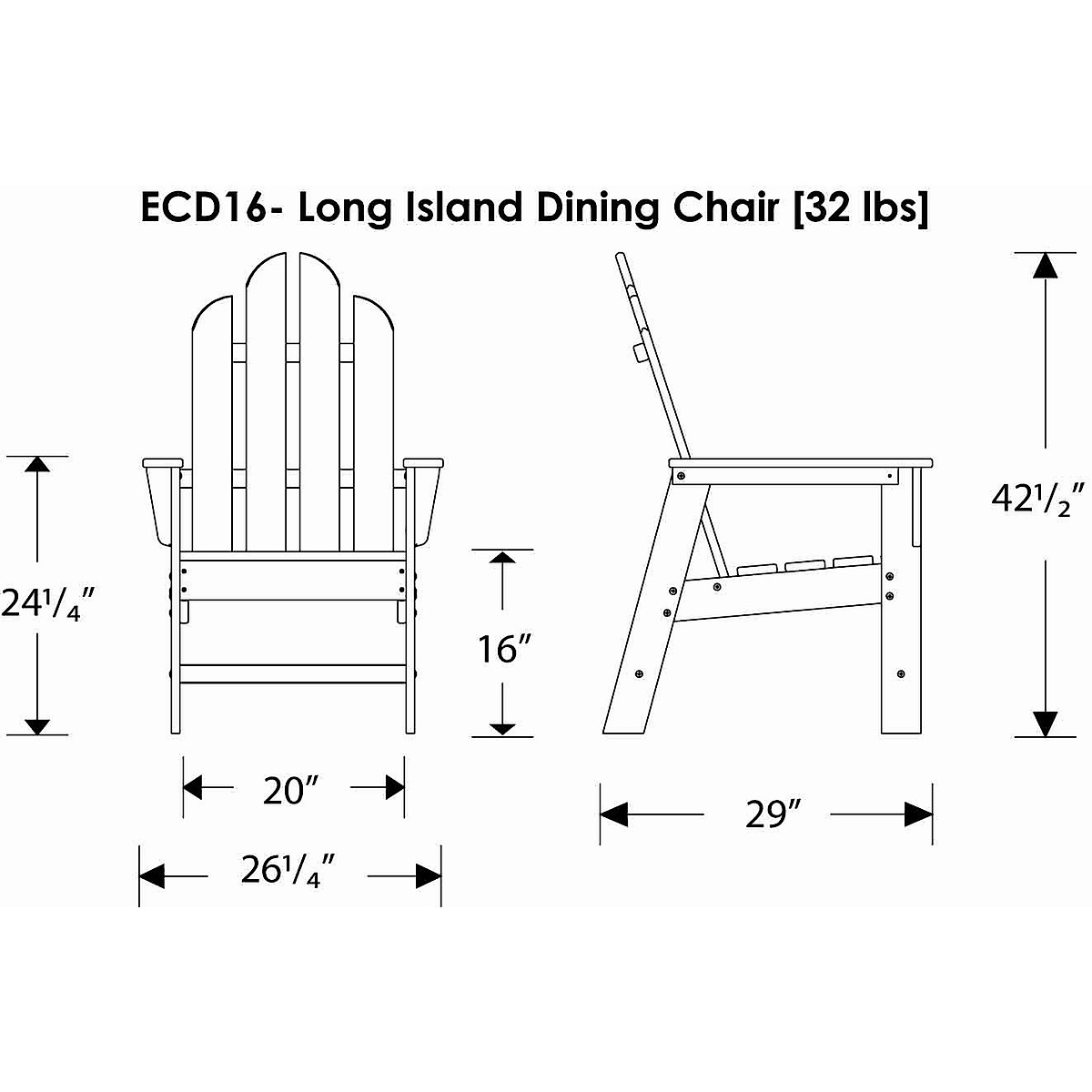 POLYWOOD Long Island Dining Chair in Sand