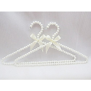 10 Pack Pearl Beads Metal Elegant Clothes Hangers Standard Hangers (White)