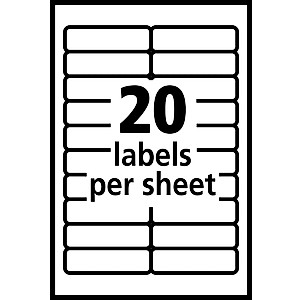 Avery Self-Adhesive Removable Labels, 0.5 x 1.75 Inches, White, 840 per Pack (05422)