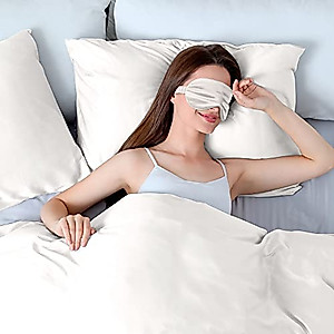 ANNIKA SILK 100% Mulberry Silk Pillow Case for Hair and Skin - 22 Momme 6A Queen Size (20" x 30") Silk Pillow and Sleep Mask Set with Small and Big Hair Tie