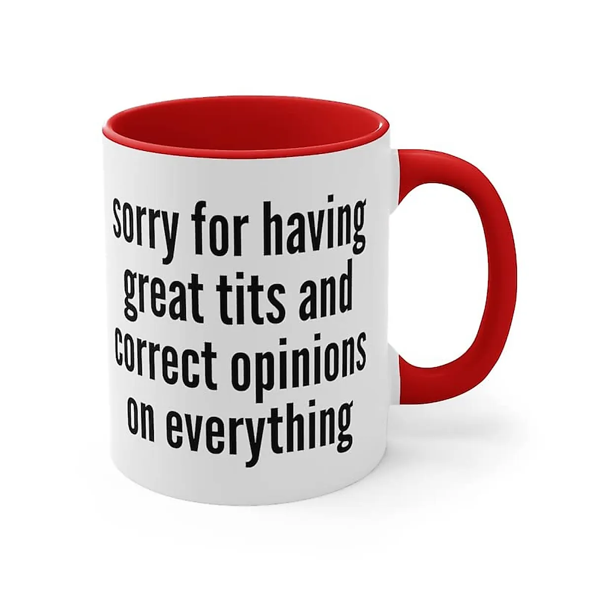 Vollo Funny Mug Sorry For Having Great And Correct Options On Everything Two Tone Ceramic Mug For Officer - Sorry For Know It All Mug