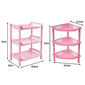 PLGEBR 3 Layers Kitchen Organizer Storage Rack Plastic Assembled Sundries Organization Holder Bathroom Home Storage Shelf