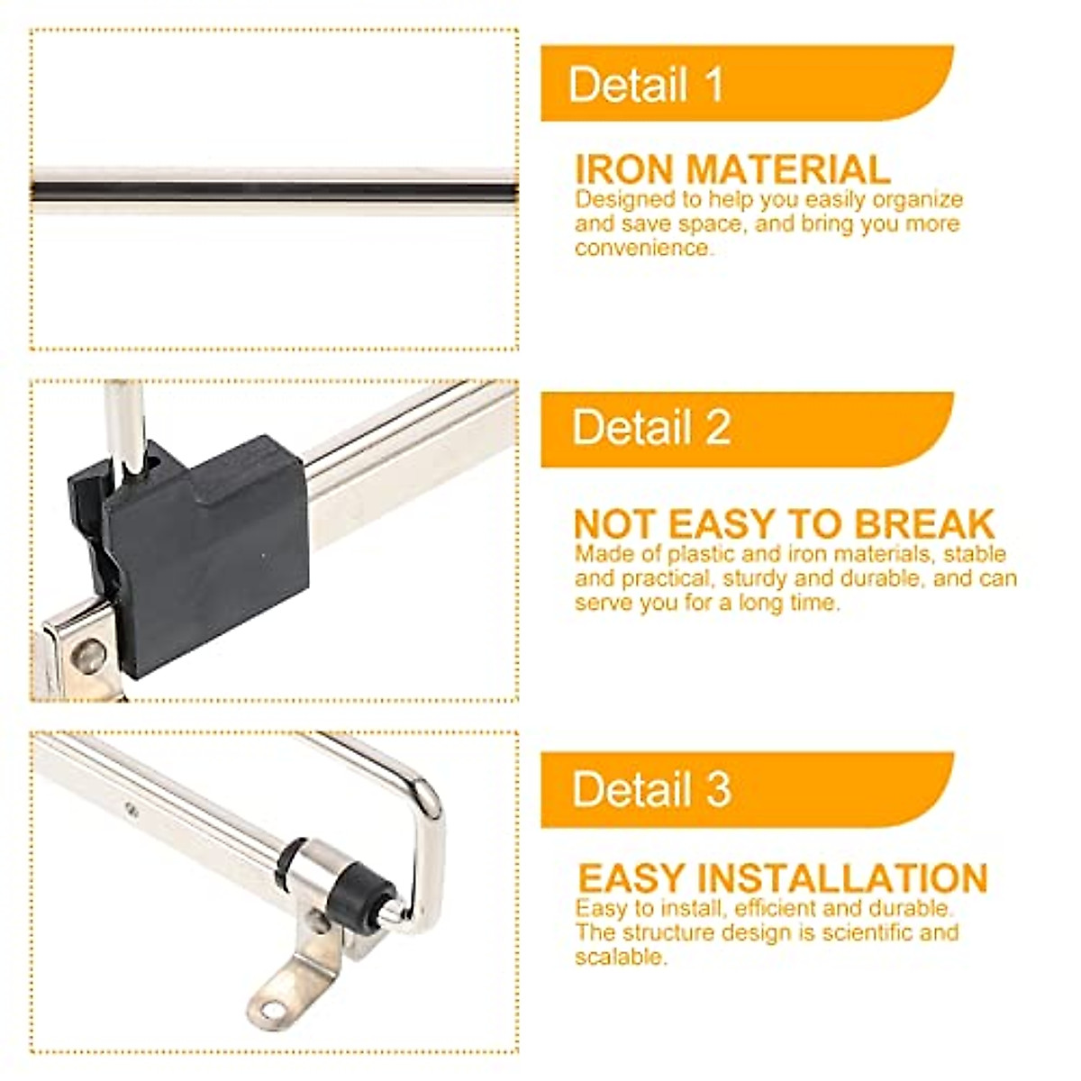 ULTECHNOVO Wall Mounted Coat Rack Retractable Closet Out Rod: Heavy Duty Wardrobe Clothes Hanger Rail Towel Pipe Clothes Rack for Closet Organizer Wall Mounted Shelves