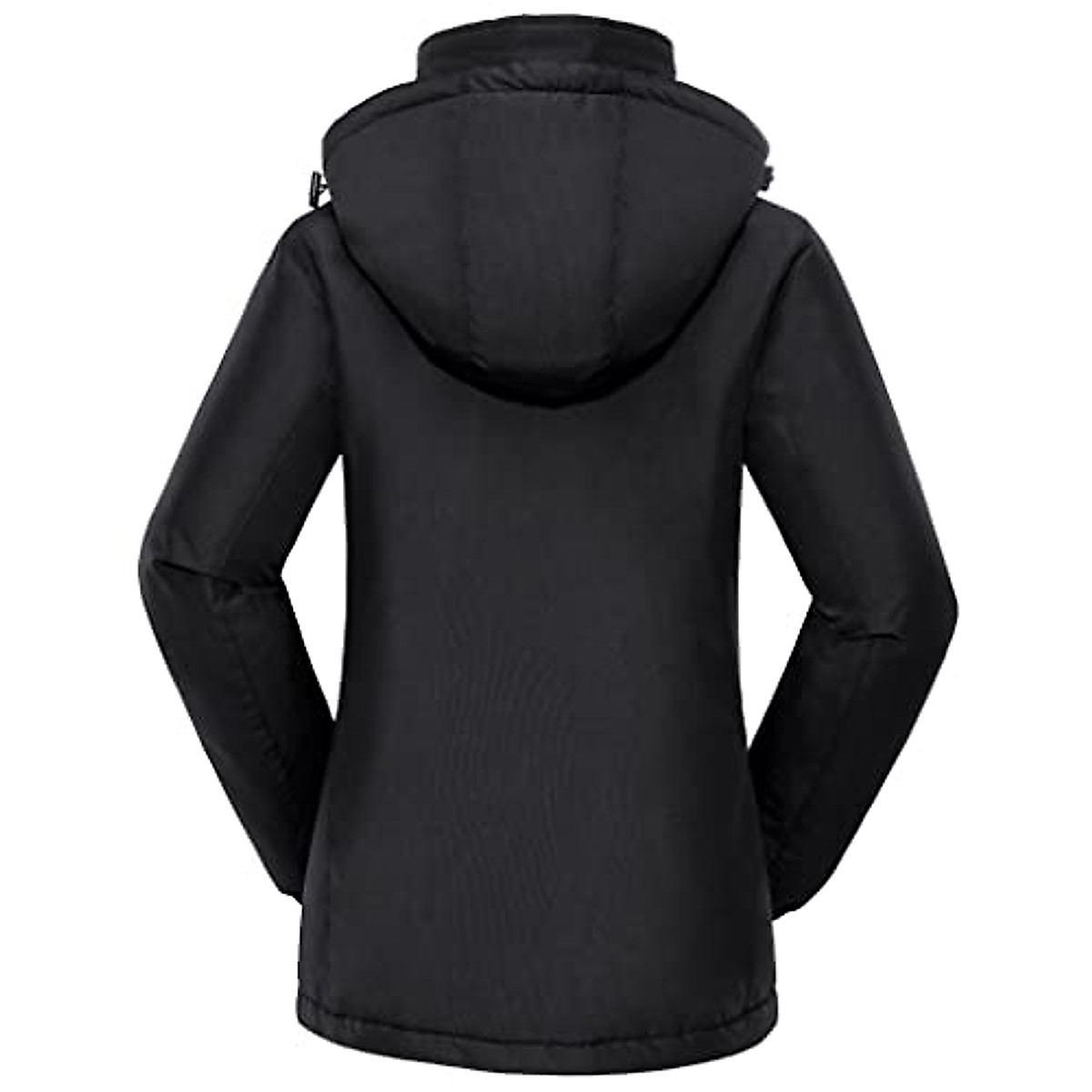 CAMEL CROWN Women's Ski Jacket Waterproof Warm Winter Snow Coat Hooded Mountain Outdoor Windbreaker Windproof Jacket Black M