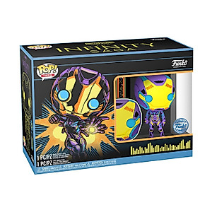 Funko Pop! & Tee: Marvel Blacklight - Rescue - Extra Large - (XL) - T-Shirt - Clothes with Collectable Vinyl Figure - Gift Idea - Toys and Short Sleeve Top for Adults Unisex Men and Women