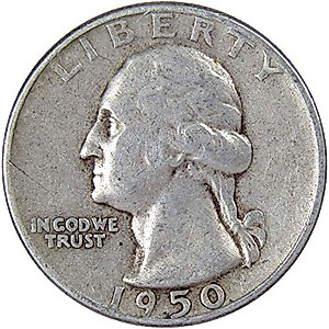 1950 S Washington Quarter AG About Good 90% Silver 25c US Coin Collectible