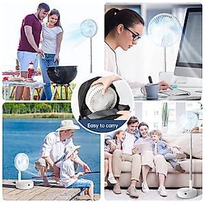 AIDENOEY Portable Telescopic Foldable Desk Fan,10000mAh Foldable Pedestal Floor Fan with 4 speed remote control electric collapsible Standing fan,usb charging,for office home outdoor camping