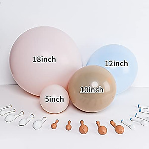 Baby Blue Balloons Garland Kit 145Pcs Double-Stuffed Pastel Apricot Cream Peach Balloons DIY Balloon Arch Kit Gender Reveal Birthday Party Baby Shower Decoration