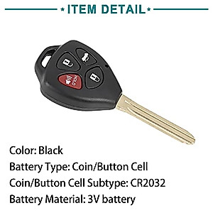 ACROPIX 315Mhz Keyless Entry Remote Fit for Toyota Corolla - Pack of 1 Black