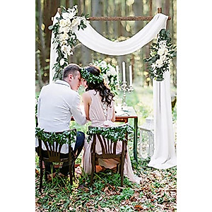 SOJOCK Artificial Wedding Arch Flowers Kit, 2 Pcs Floral Arrangement, 1 Pcs Fabric Drap, for Wedding Ceremony Bouquets and Reception Backdrop Decoration,DIY Garden Craft Art Decoration