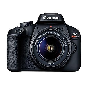 Canon Rebel T100 / EOS 4000D DSLR Camera w/EF-S 18-55mm F/3.5-5.6 Zoom Lens + 64GB Memory, Filters + Macro + 2X Lens, Case, Tripod, Flash, and More (36pc Bundle) (Renewed)