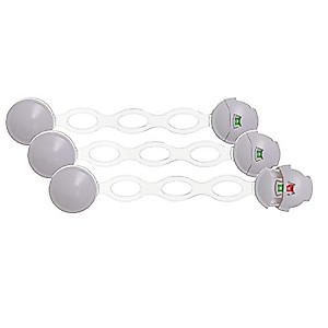 Dreambaby Ezy-Check Multi-Use Latch - Child Safety Locks for Cabinets, Fridge, & Cupboards - with Adhesive Backing - White (3 Pack)