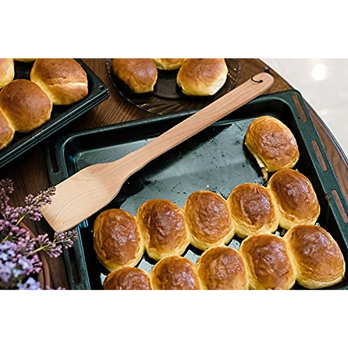 ECOSALL Large Wooden Spoon - 18-inch Heavy Duty Cajun Stir Paddle for Cooking in Big Pots & Wall Décor - Big Spoon For Brewing, Grill, Mixing, Stirring - Solid Natural Hard Wood Long Spatula.