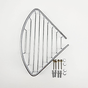 BATHOM Classic Shower Corner Basket For Bathroom Shampoo Soap Holder Brass Material Polished Chrome