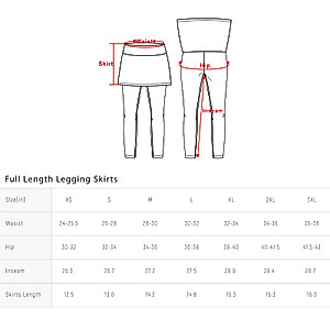 ANIVIVO Skirted Yoga Legging for Women,Skirted Capri Tennis Leggings Pants&Tennis Clothing Legging with Skirts(Black-Legnth,XL)