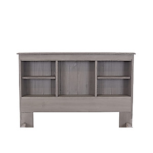 OS Home and Office Furniture Solid Pine Twin Captains Bookcase Bed with 6 Drawers in Charcoal Gray